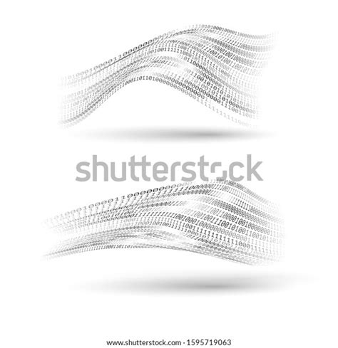 Binary Code Wave Halftone Wavy Shapes Stock Vector Royalty Free 1595719063 Shutterstock