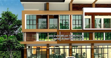แบบอาคารพาณิชย์โมเดิร์น2ชั้น บ้านไทยดีดี