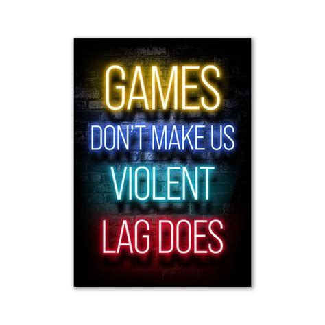 Nordic Neon Advertising Game Canvas Core Gaming Wall Art Poster Wall Art Neon