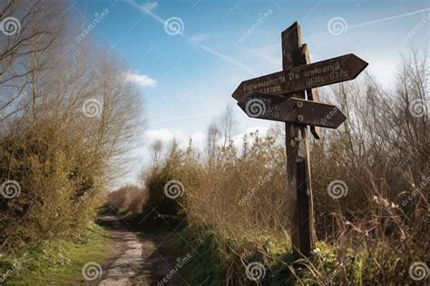 Signpost With Arrow Pointing In Different Directions To Indicate Various Trails Stock