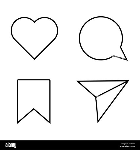 Social Media Icons Like Comment Share Save Web Flat Icon Stock Vector Image Art Alamy