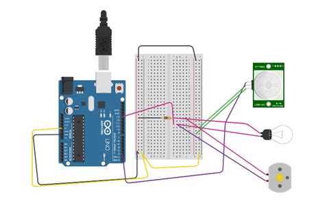 Circuit Design Home Automation Using Pir Sensor Tinkercad