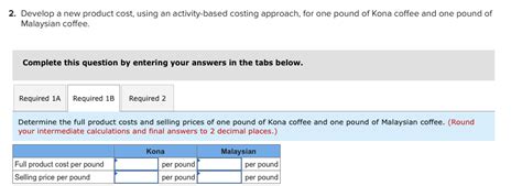 Solved Problem Activity Based Costing LO Chegg Com