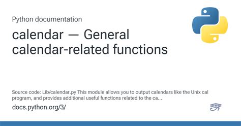 calendar — general calendar related functions — python 3 15 0a0 documentation