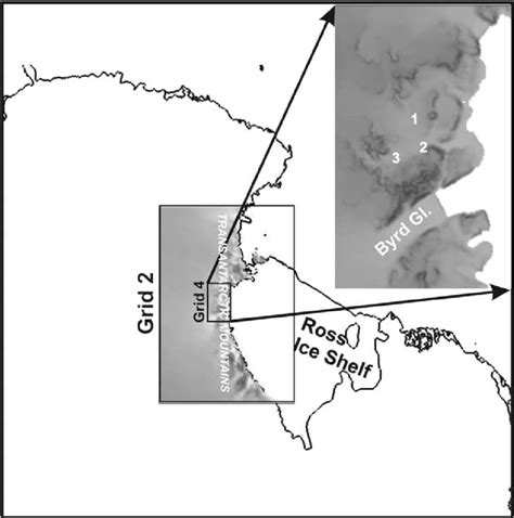 Grid Structure And Geographical Extent For Polar Wrf Grids 2 And 4