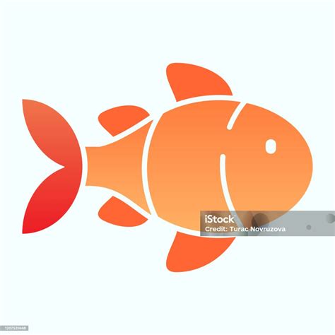 물고기 플랫 아이콘입니다 흰색에 고립 된 해산물 그림입니다 물고기 로고 그라데이션 스타일 디자인 웹 및 응용 프로그램을 위해