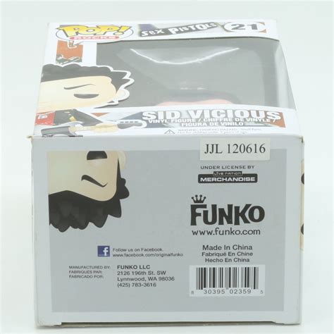 Funko Pop Rocks 21 Sex Pistols 2359 Sid Vicious Scatola Da Visonare A