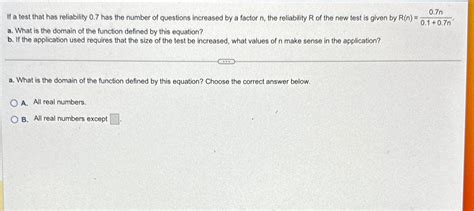 Solved If A Test That Has Reliability 0 7 ﻿has The Number Of