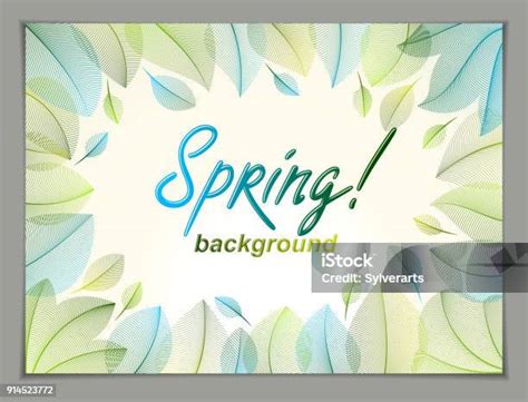 봄 단풍 가로 배경 자연 계절 템플릿 디자인 배너 티켓 전단지 카드 녹색과 신선한 꽃 요소와 포스터 판매 광고 포스터 팜플렛 이나 전단지 디자인 봄에 대한 스톡 벡터 아트