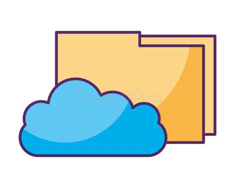 Cloud Computing Folder Information Data Storage Stock Vector Illustration Of Network Media