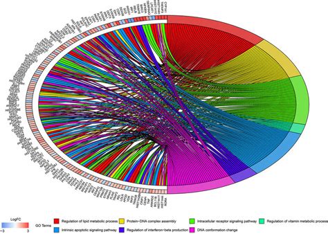 Circos Plots Of Closely Related Go Terms And Differentially Expressed