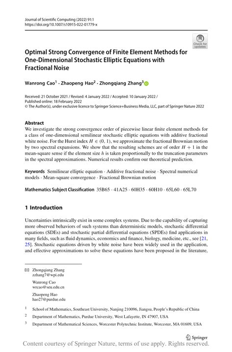 optimal strong convergence of finite element methods for one dimensional stochastic elliptic