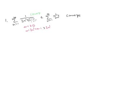 solved using comparison test determine which of the following series
