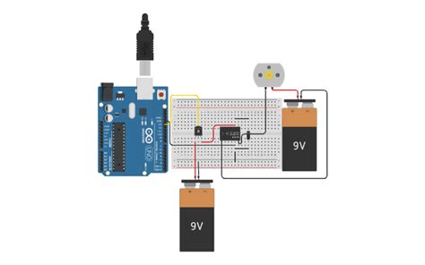 Circuit Design Motor Relay Transistor Tinkercad