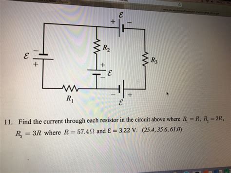 Solved Find The Current Through Each Resistor In The Circuit