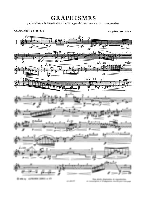 Bozza Eugène Graphismes For Unaccompanied Clarinet Camco Camco Music Llc