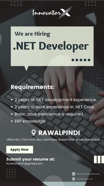 Innovatorx On Linkedin Dotnetdeveloper Jobopportunity Jobalert