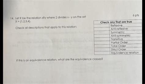 Solved 14 Let R Be The Relation X Ry Where 2 Divides Xy On Chegg Com