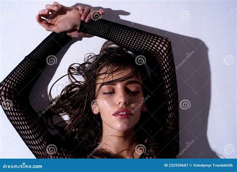 Cara De Mujer Retrato De Modelo Sensual Joven Imagen De Archivo