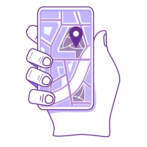 Premium Vector Hand Holding Smartphone With Map On Screen Concept Of