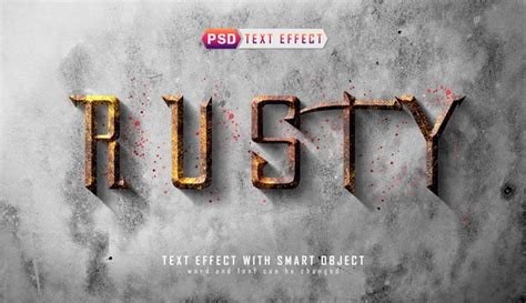 Premium PSD Rusty Texture Editable Text Effect