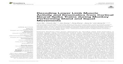 Pdf Decoding Lower Limb Muscle Activity And Kinematics From