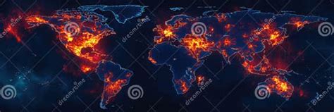 Global Map Indicating Zones Of Viral Spread With Highlighted Areas And Data Representation