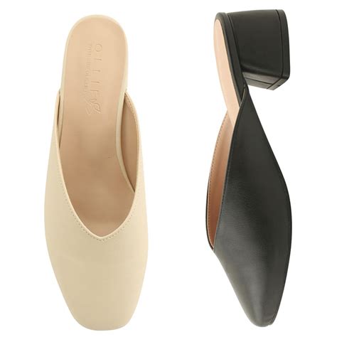 미들힐 키높이 뮬 블로퍼 4cm 화이트