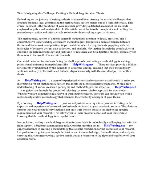 How To Write Methodology In Thesis Sample Pdf Methodology Quantitative Research