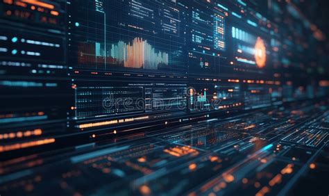 Futuristic Digital Interface With Data Visualization And Analytics
