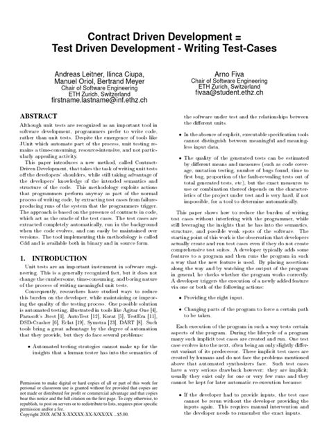 Contract Driven Development Pdf Unit Testing Software Testing