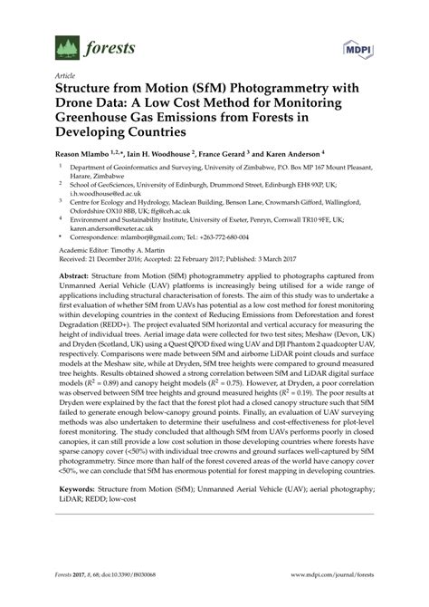 Pdf Structure From Motion Sfm Photogrammetry With Drone Data A Low