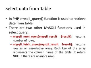 Connecting To Database Mysql In Php Pptx