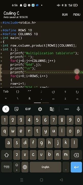 Multiplication Table Coding In C Clanguage Coding Ccoding Codewithharry Best Compiler Fr