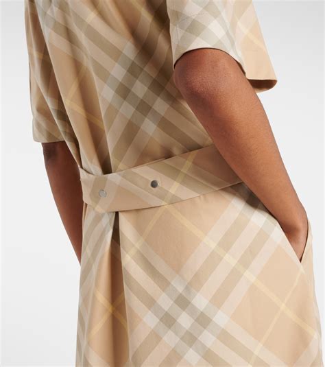 Burberry Check Cotton Shirt Dress In Beige Burberry Mytheresa
