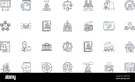 Fund Line Icons Collection Investment Capital Mutual Financial Stock Equity Portfolio