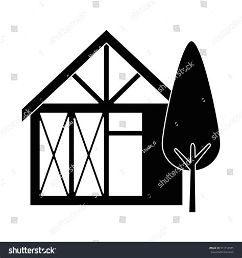 Wooden House Structure Tree Stock Vector Royalty Free 711151975 Shutterstock