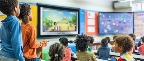 Interactive Smart Classroom With Iot In Education Premium Ai Generated Image