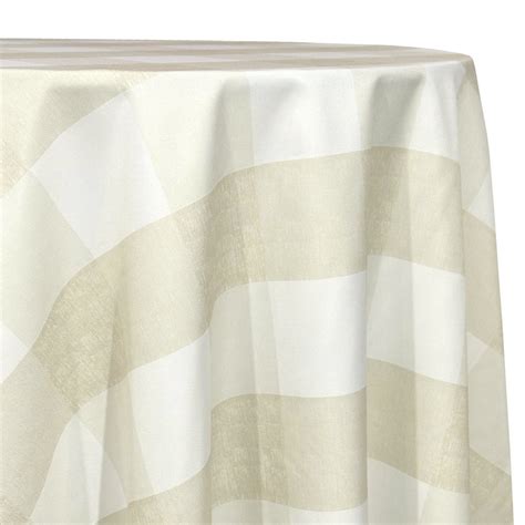 Hampton Checker Poly Print Table Linen In Taupe Urquid Linen