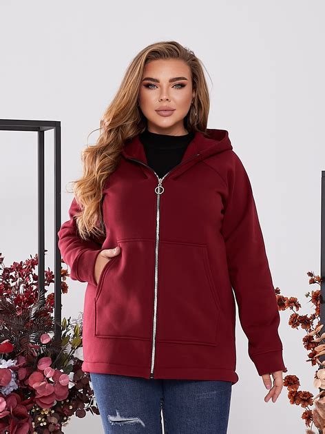 Тепла Кофта на блискавці Бордовий 54 56 Meelan 000020071 от продавца Jack044 в интернет