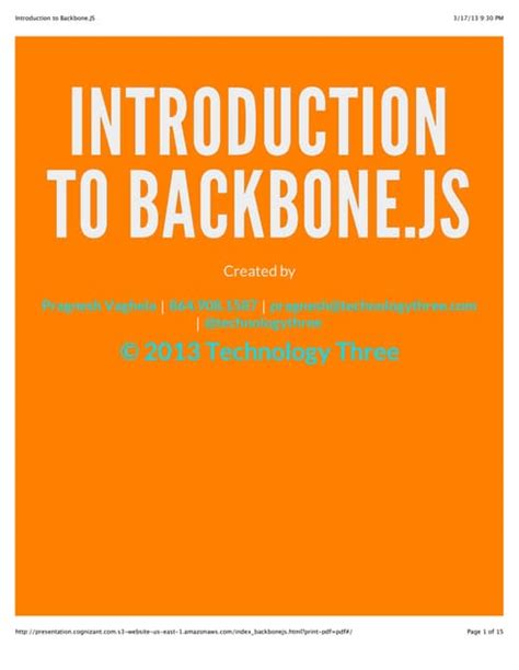 Introduction To Backbonejs