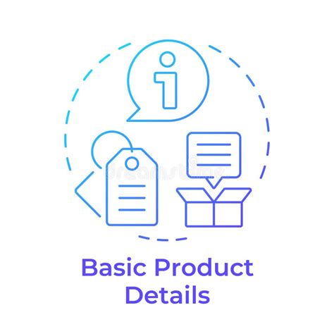 Basic Product Details Blue Gradient Concept Icon Stock Illustration