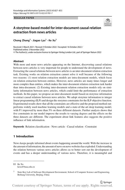 A Storytree Based Model For Inter Document Causal Relation Extraction From News Articles