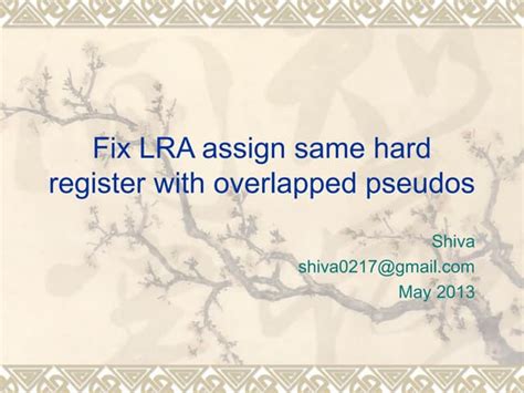 Fix Gcc Lra Bug Ppt