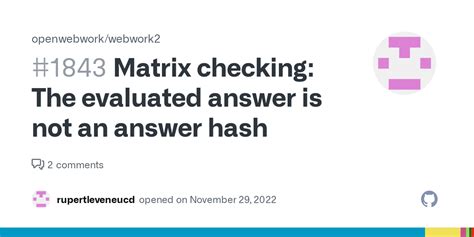 Matrix Checking The Evaluated Answer Is Not An Answer Hash · Issue