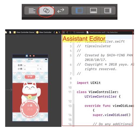 Xcode 11 拉 Outlet Action — 點選 Adjust Editor Options 按鈕 路饭网