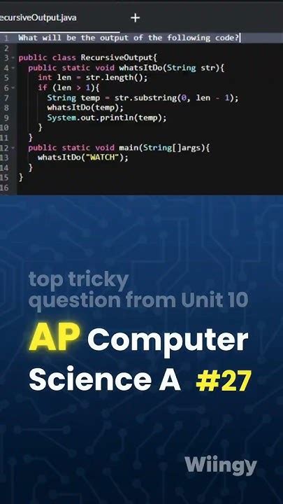 Master Ap Csa Recursion With This Java Question 🖥️ Youtube