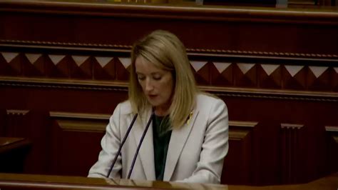 Виступ Президентки Європейського Парламенту Роберти Мецоли у Верховній Раді України Youtube