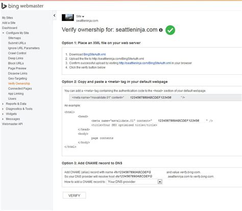 Bing Verify Ninja Cloud Host