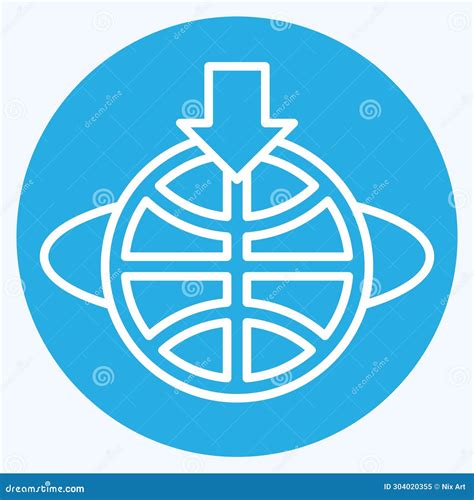 Icon Geostationary Orbit Related To Satellite Symbol Blue Eyes Style